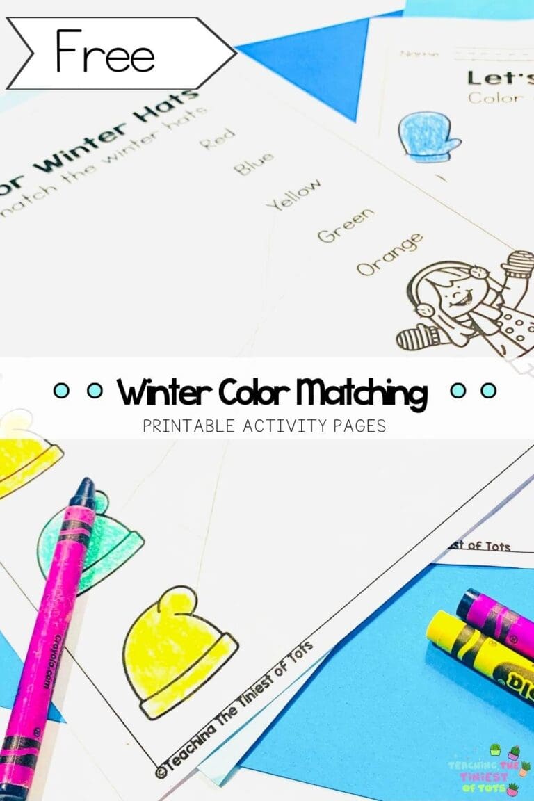 Free Winter Preschool Printables: Easy Coloring Matching